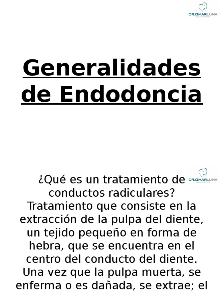 Generalidades de Endodoncia | PDF | Diente humano | Especialidades Medicas
