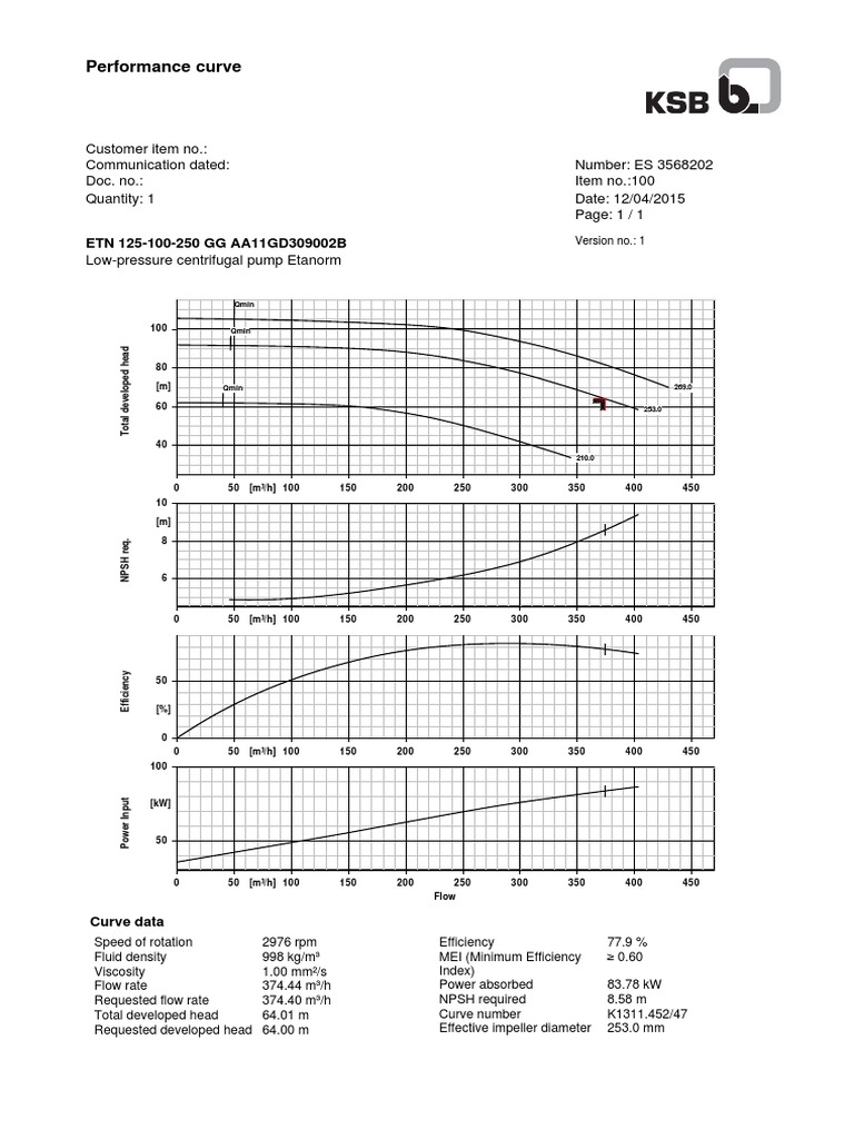 KSB Pump | PDF | Technology & Engineering