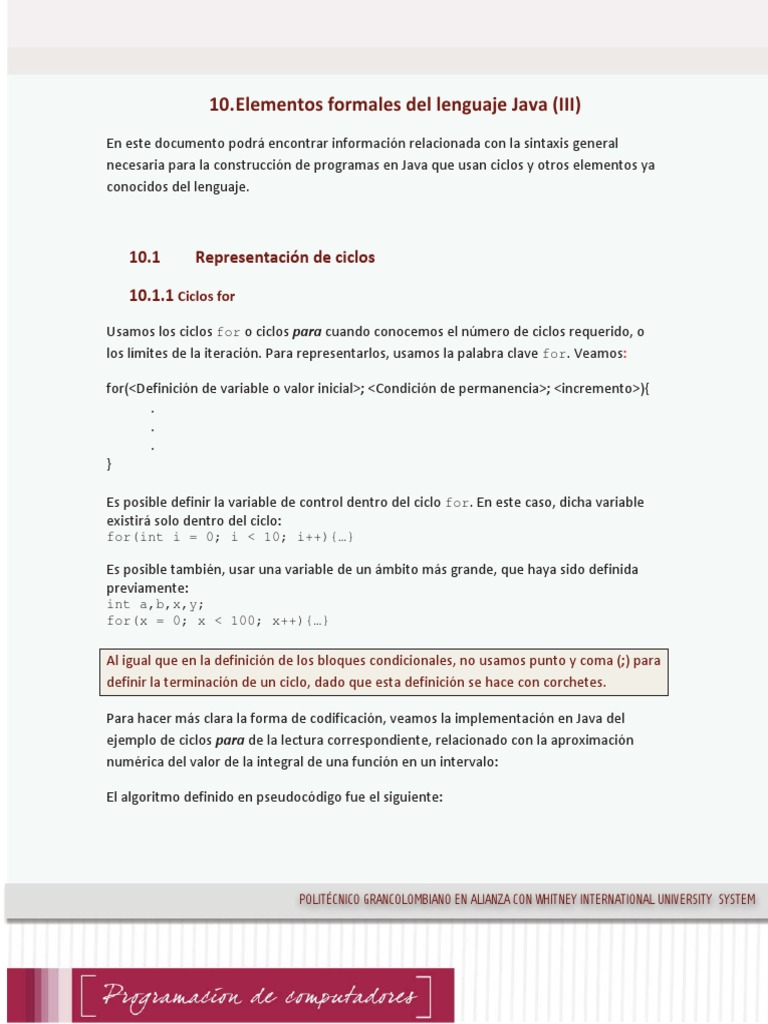 Lectura 2 Elementos Formales Del Lenguaje Java III | PDF
