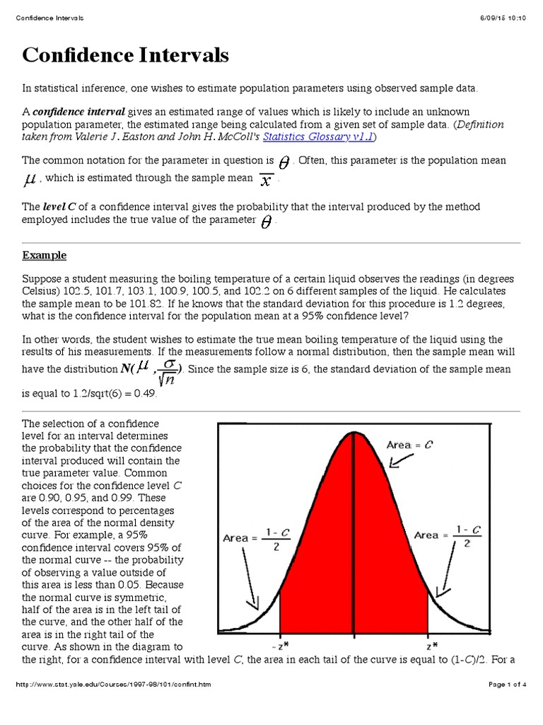 Confidence Intervals | PDF | Confidence Interval | Standard Deviation