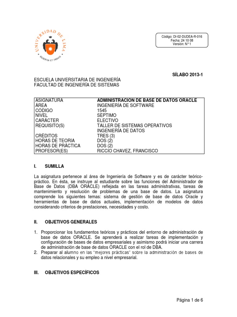 Administración Base de Datos Oracle | PDF | Oracle Corporation | Bases ...