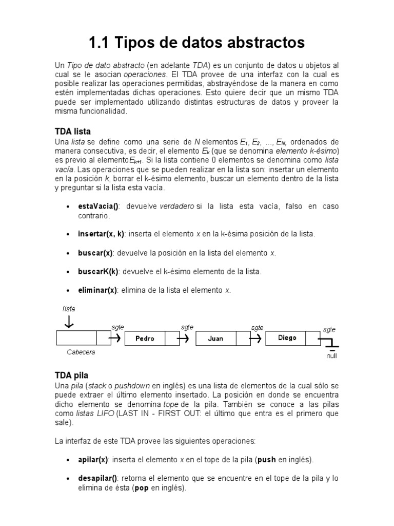 Unidad 1 Estructura de Datos | PDF | Cola (tipo de datos abstractos ...