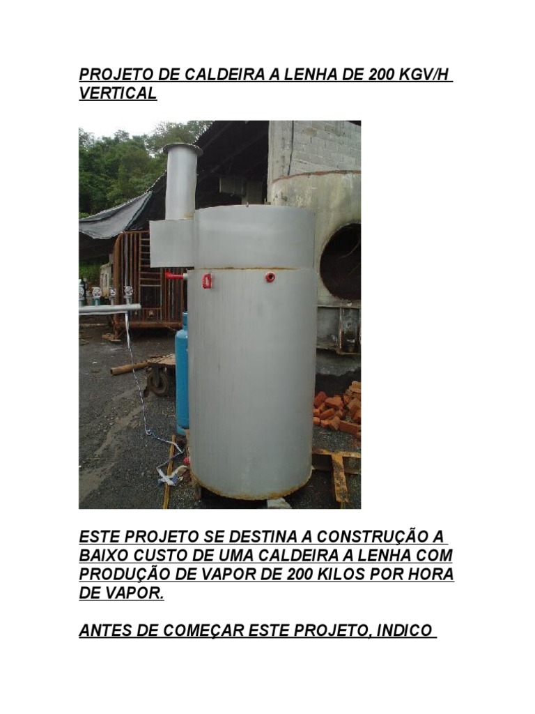 Projeto Caldeira 200 | Download grátis PDF | Caldeira | Forno