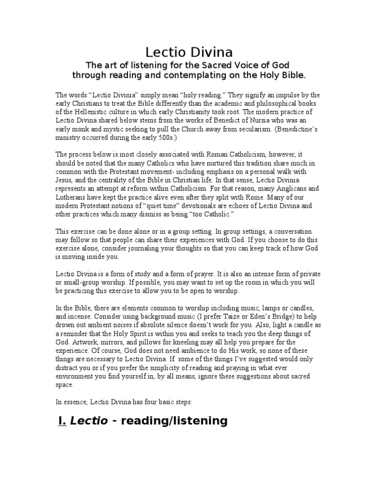 Lectio Divina | PDF | Lectio Divina | Prayer