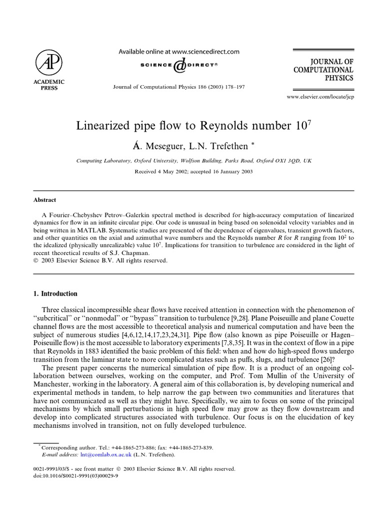 Pipe Flow 03 | PDF | Reynolds Number | Mathematical Analysis
