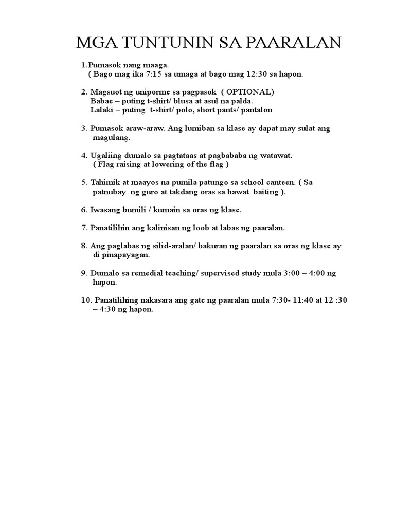 Alituntunin Sa Paaralan Clipart Of Children