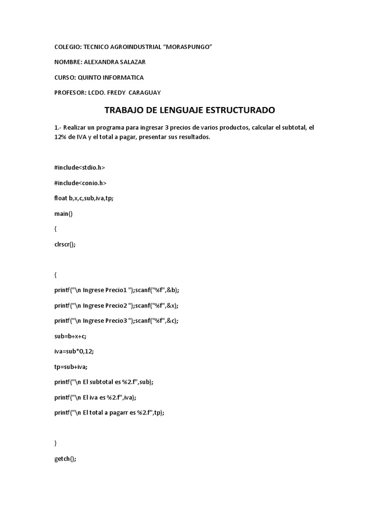 Programas C++ | PDF | Pie (unidad) | Unidades de medida
