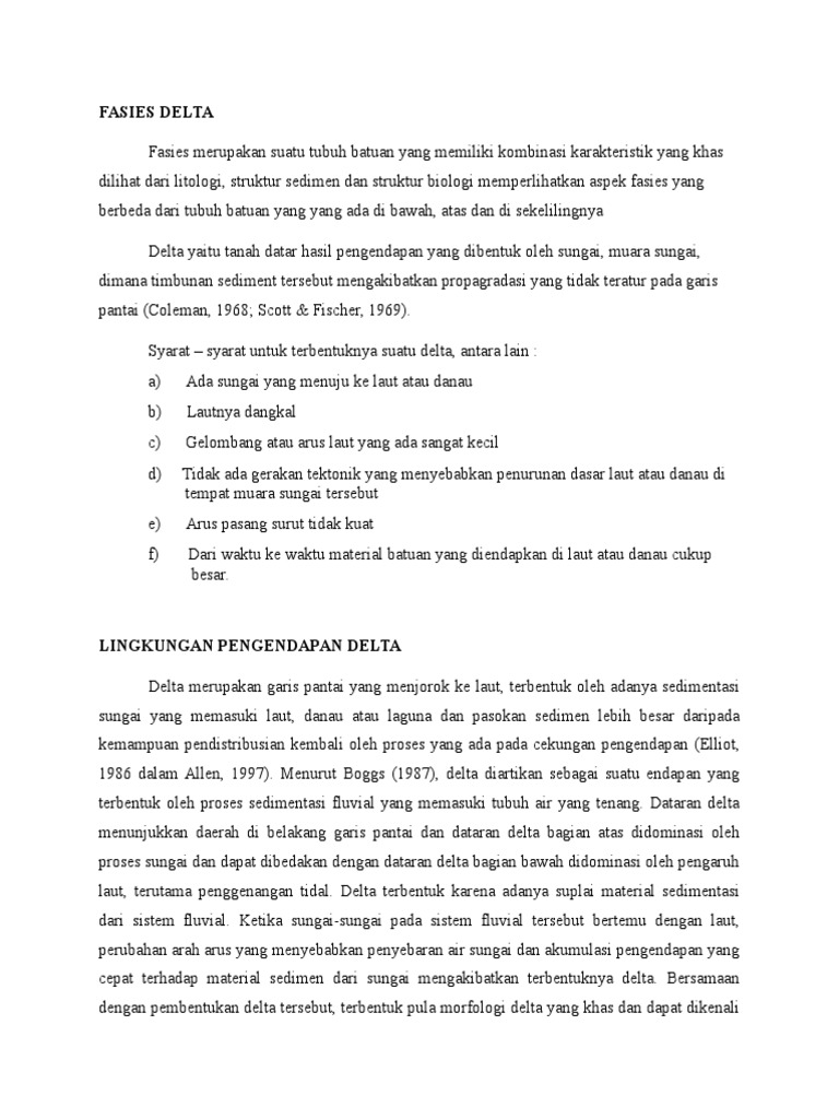 Fasies Delta | PDF