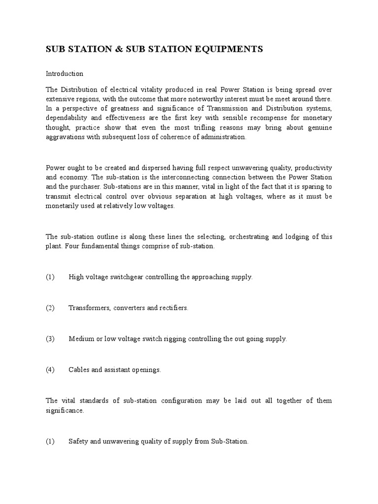 Substation and Substation Equipments | PDF | Electrical Substation ...