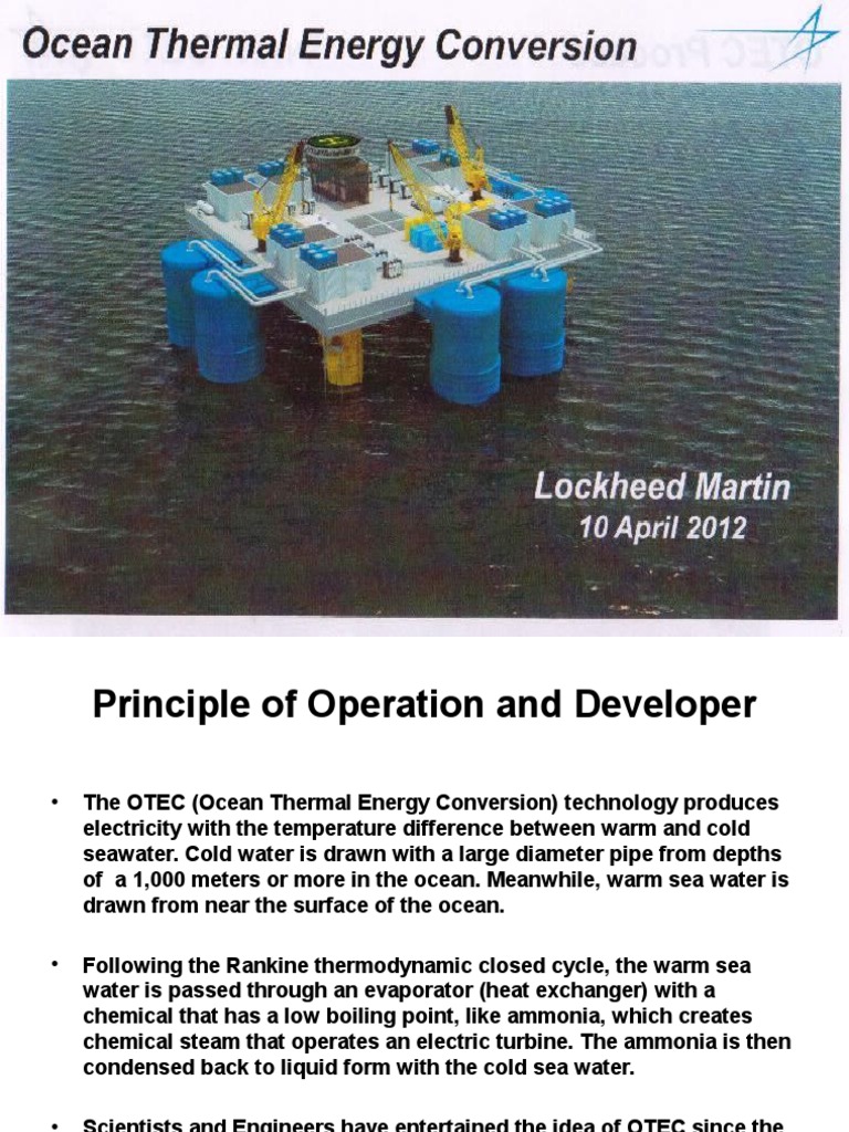 Lockheed Martin Ocean Thermal Energy Conversion | PDF | Energy ...