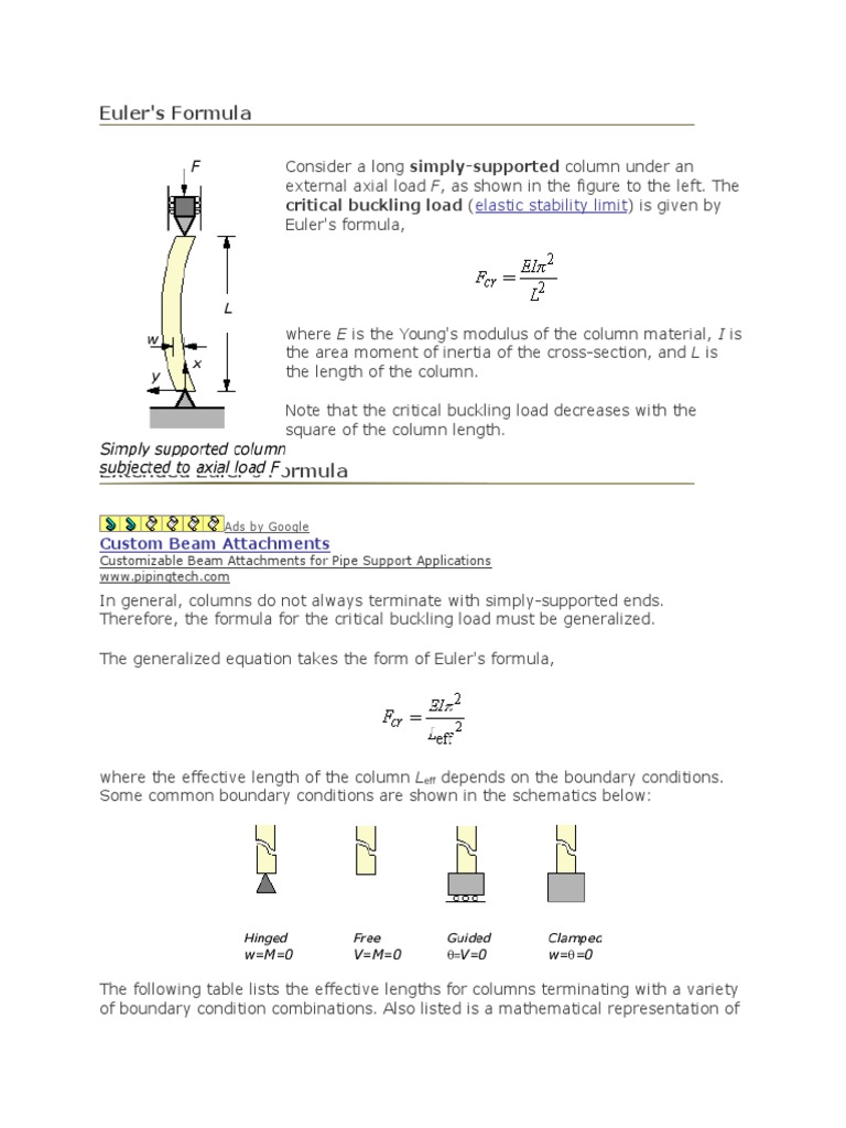 Effective Length Column | PDF