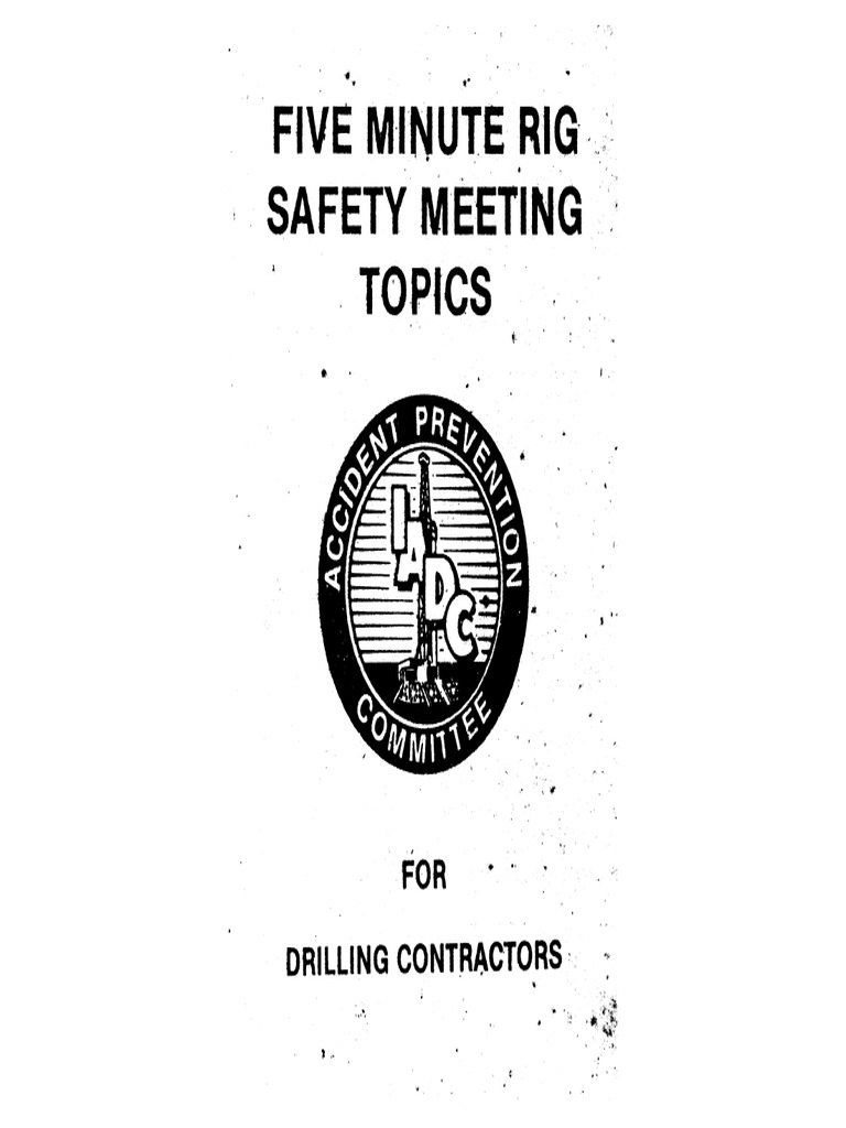 Five Minutes Rig Safety Meeting | PDF