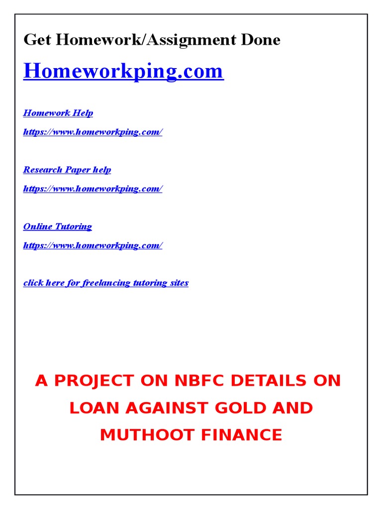 project-on-muthoot-finance-pdf-non-bank-financial-institution-banks