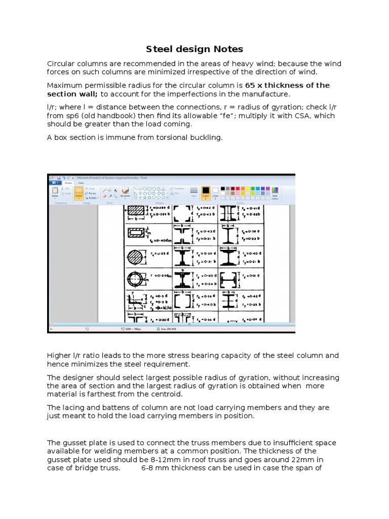 Steel Design Notes | PDF | Buckling | Column