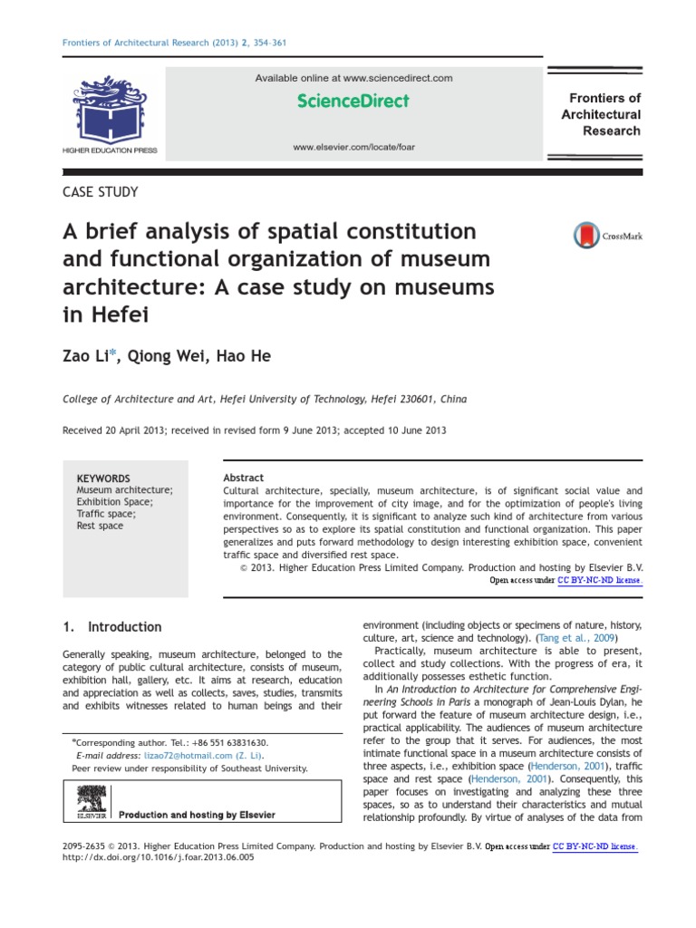 A Brief Analysis of Spatial Constitution and Functional Organization of ...