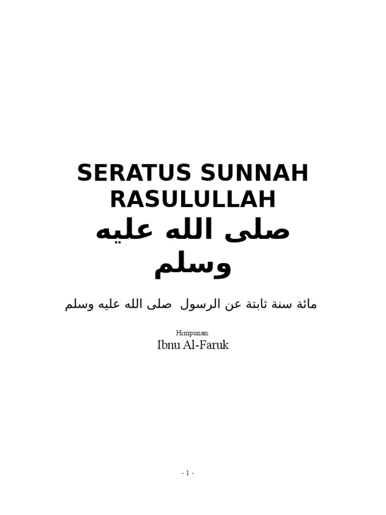 100 Sunnah Rasulullah untuk Kehidupan | PDF