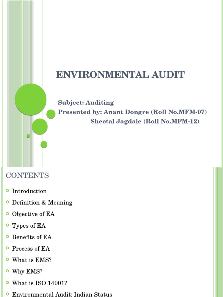 Environmental Audit | Download Free PDF | Environmental Science ...