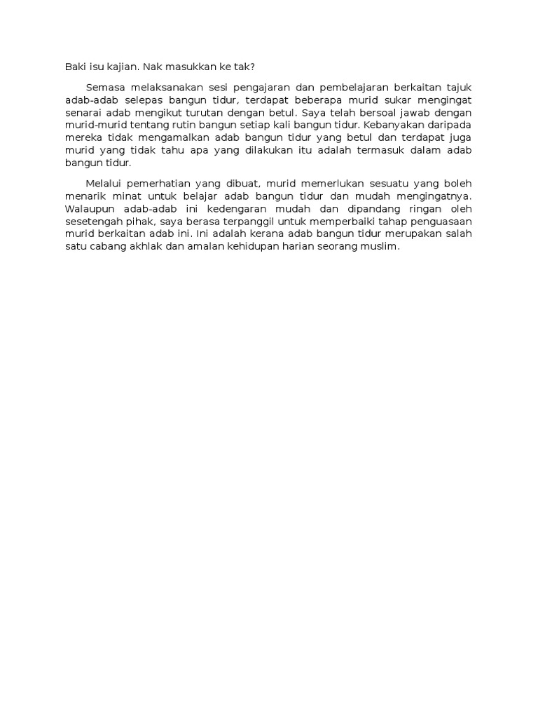 Contoh Isu Kajian | PDF