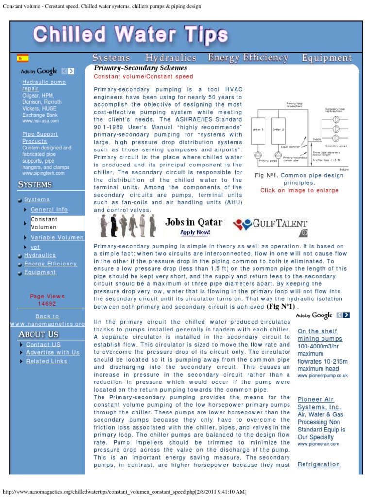 Constant Volume - Constant Speed. Chilled Water Systems. Chillers Pumps ...