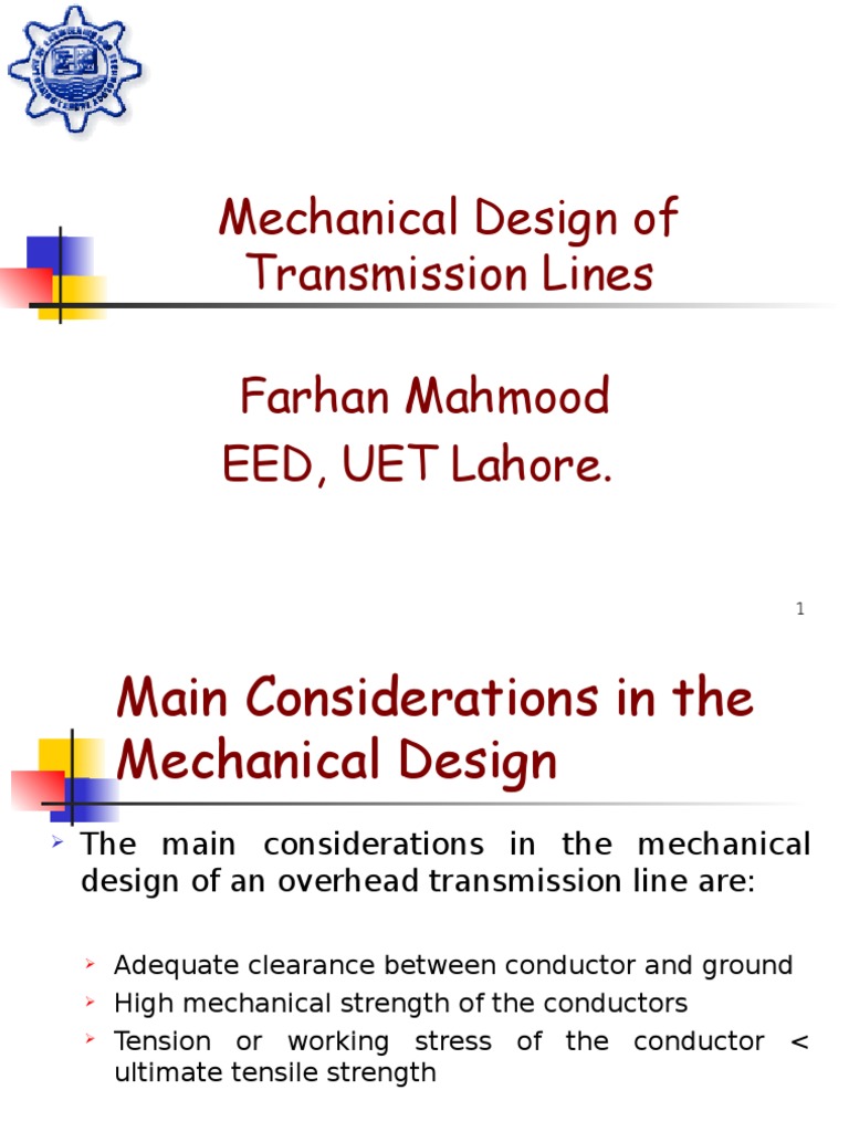 PTR - (Mech Design) ... Mechanical Design of Transmission Lines | PDF ...
