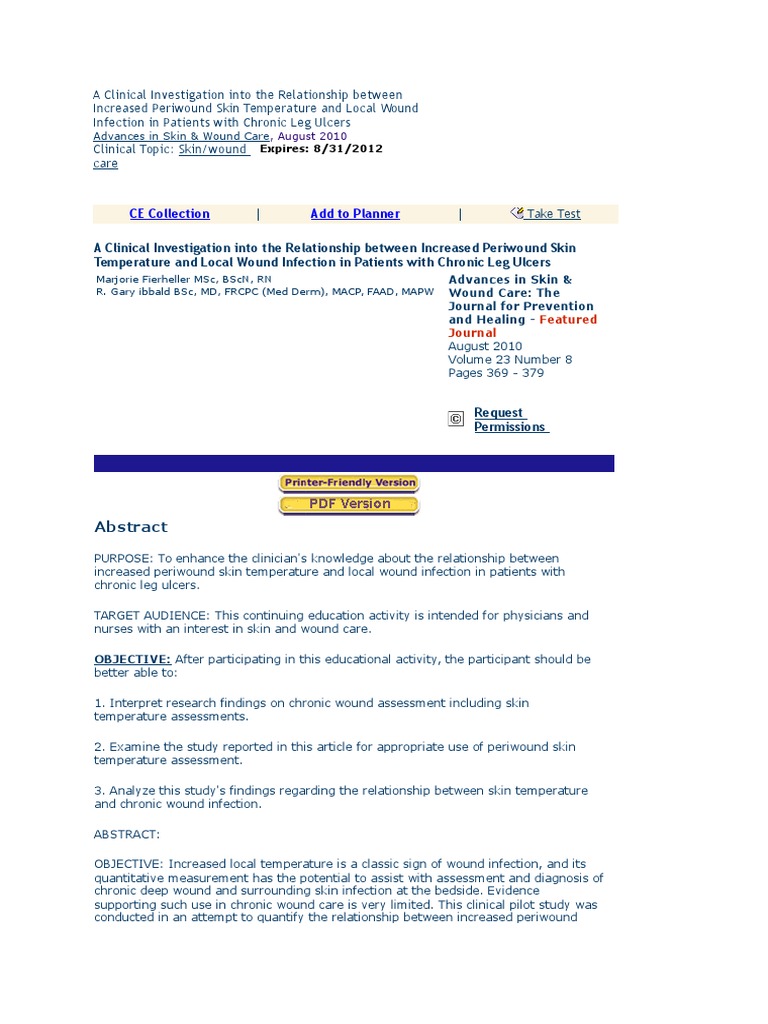 A Clinical Investigation Into The Relationship Between Increased ...