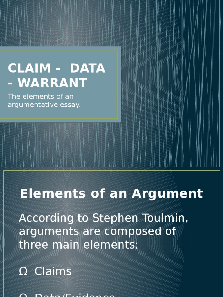 Claim Data Warrant | PDF | Evidence | Argument