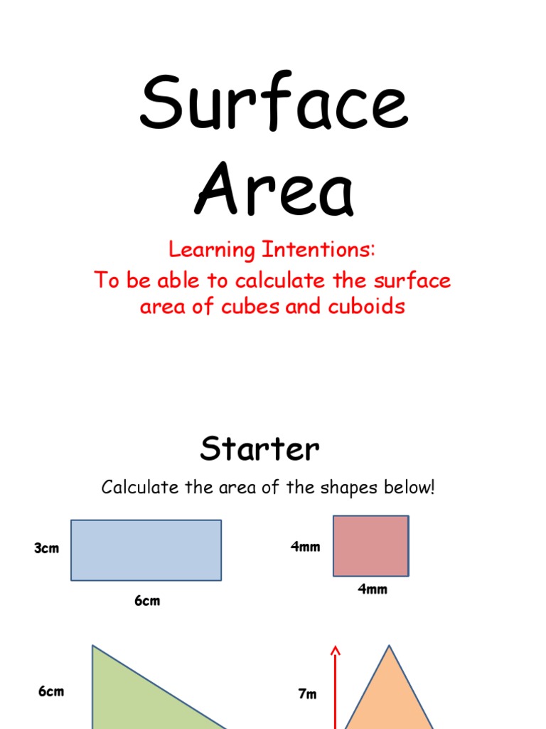 Surface Area Calculations for 3D Shapes | PDF | Home & Garden | Art