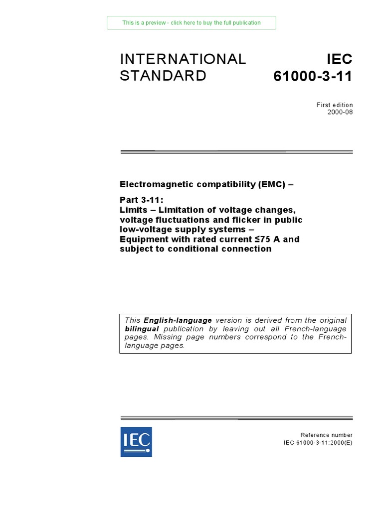 Info Iec61000-3-11 (Ed1.0) en D | PDF | International Electrotechnical ...