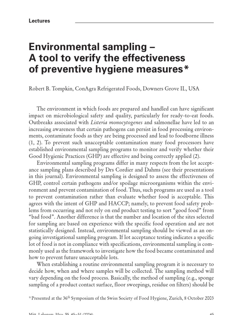 Effective Environmental Sampling for Food Safety | PDF | Biofilm ...