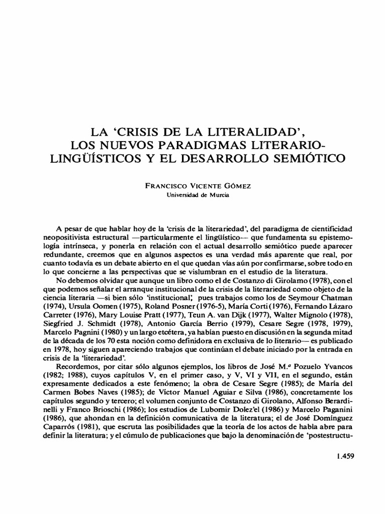 La Crisis de La Literalidad Los Nuevos Paradigmas Literarios | PDF ...