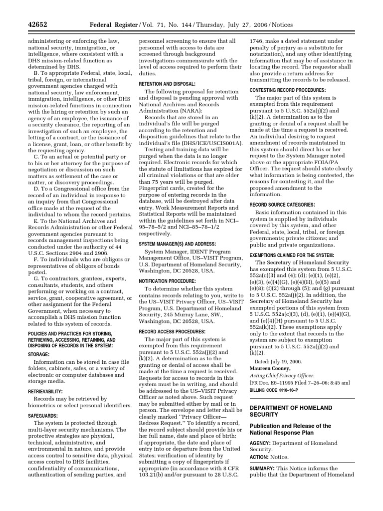 Notice: Reports and Guidance Documents Availability, Etc.: National ...