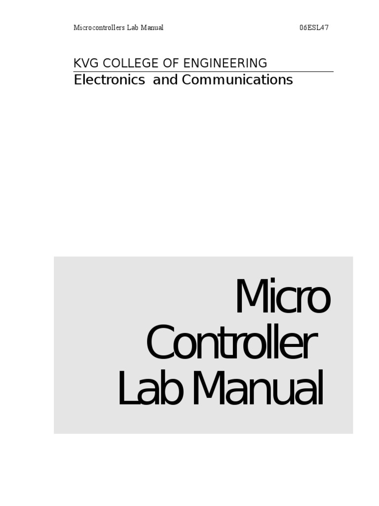 Microcontrollers Lab Manual: Assembly Programs | PDF | Binary Coded Decimal | C (Programming ...