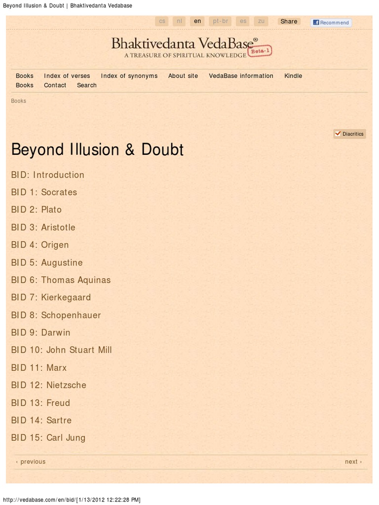 Beyond Illusion & Doubt - Bhaktivedanta Vedabase PDF | PDF | Soul | Plato