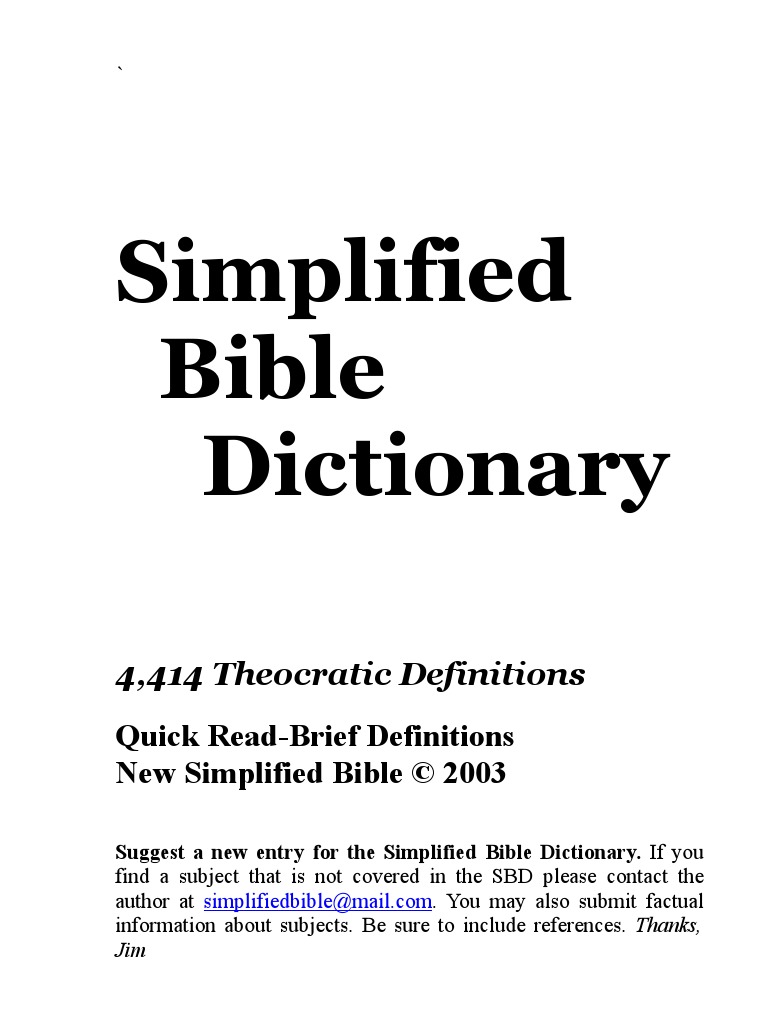 Religion Simplified Bible Dictionary | PDF | Acts Of The Apostles | David