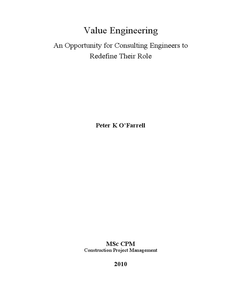 Value Engineering - An Opportunity For Consulting Engineers To Redefine ...