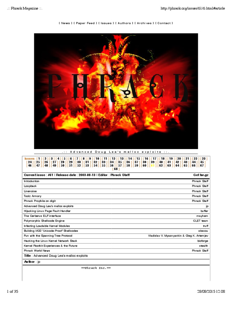 Adv Dlmalloc. | PDF | Operating System Technology | Areas Of Computer Science