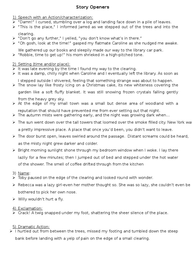 Story Openers | PDF