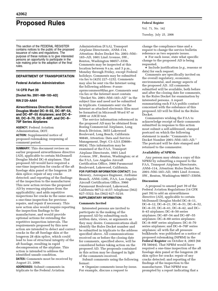 Proposed Rule: Airworthiness Directives: McDonnell Douglas | PDF ...