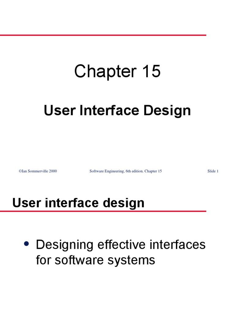 Ch15 User Interface Design | PDF | Graphical User Interfaces | User ...
