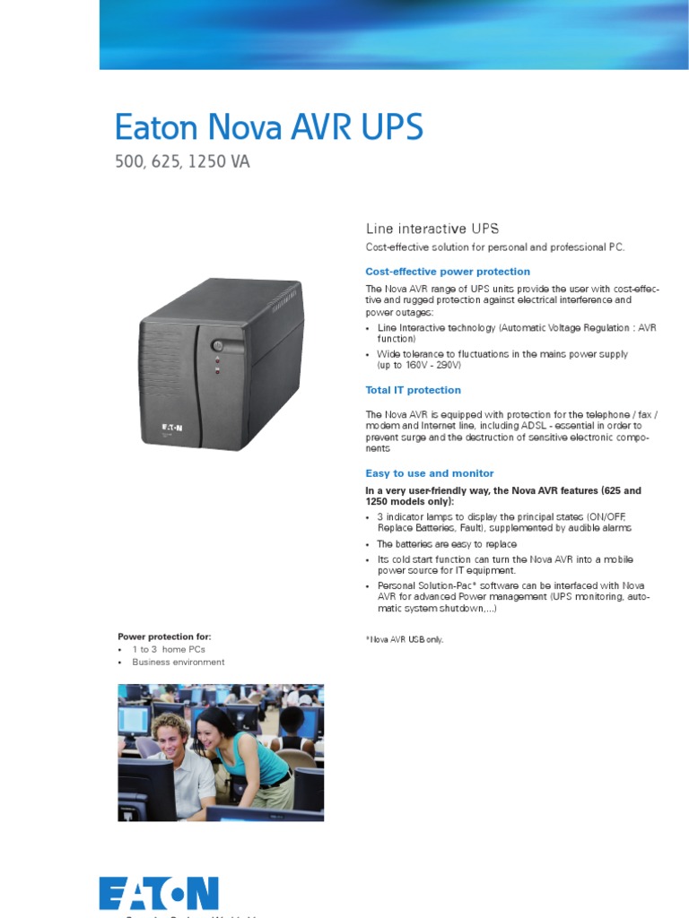 Eaton Nova Avr Ups | PDF | Mains Electricity | Personal Computers