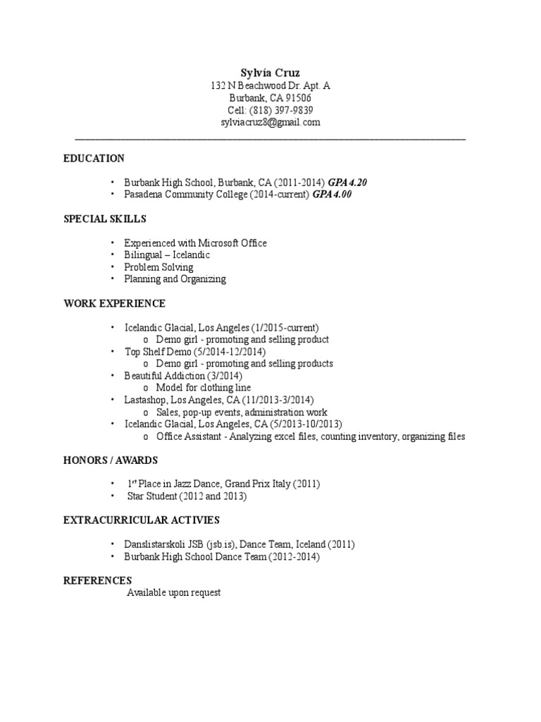 Sylvia Cruz Resume | PDF