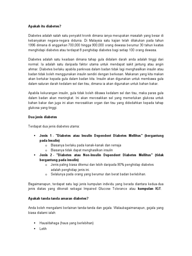 Diabetes Mellitus KKM | PDF