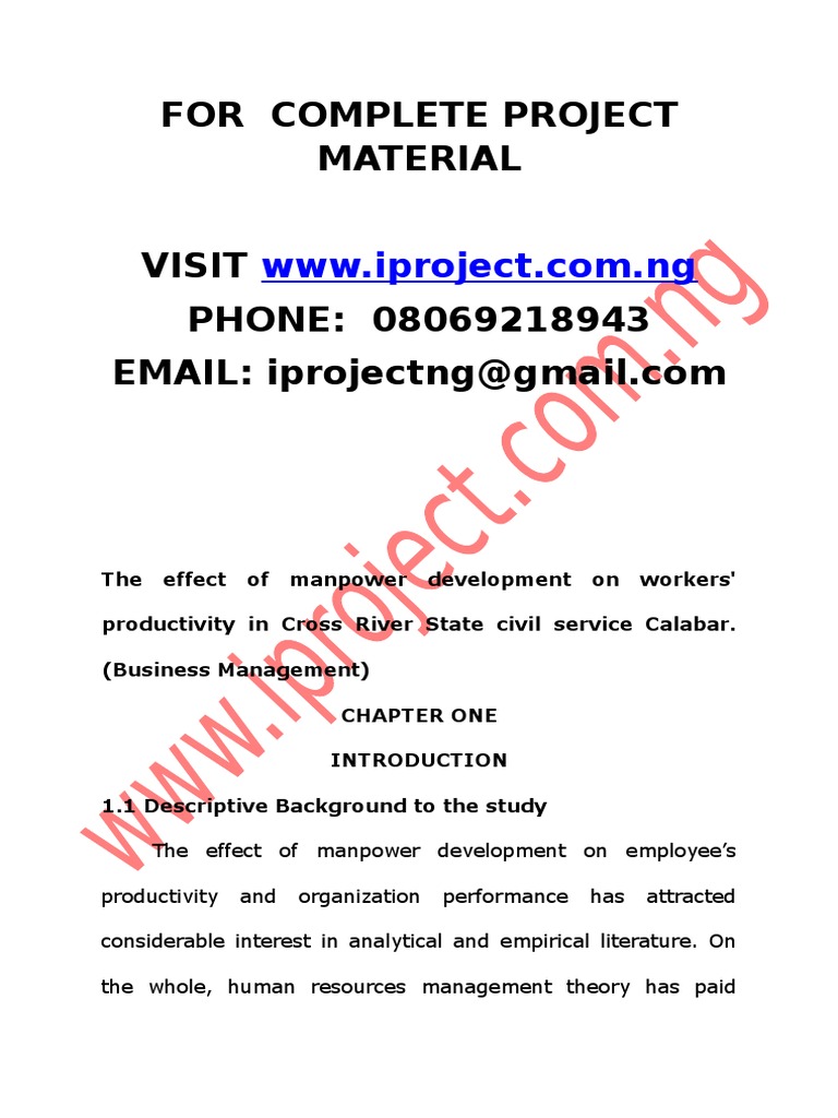 The Effect of Manpower Development On Workers' Productivity | Download ...