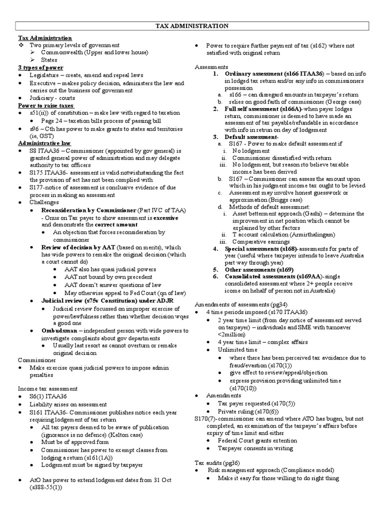 CPA TAX Notes - Module 1 | Judiciaries | Taxes