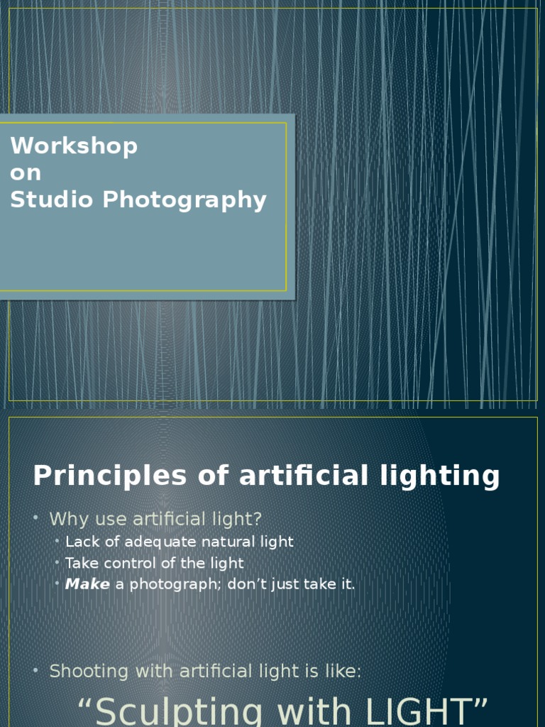 Studio Photography Lesson Plan | PDF | Home & Garden