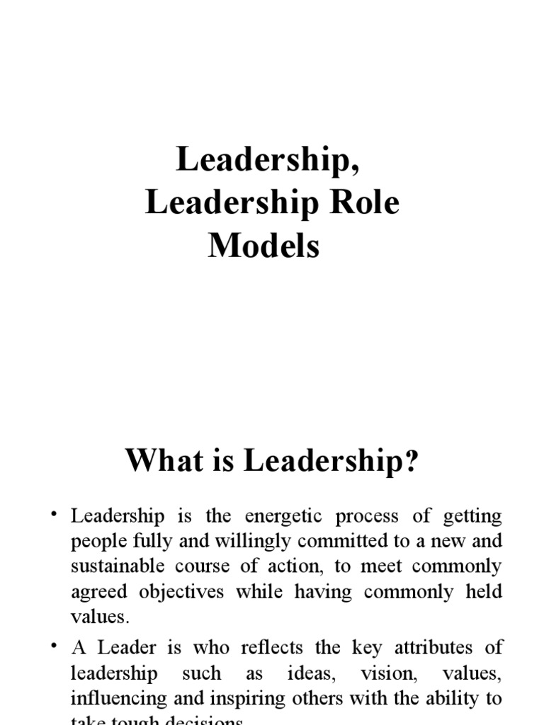 Leadership & Leadership Role Models BMS 6th Sem | PDF | Leadership ...