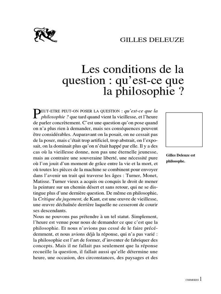 Qu'est-ce que la philosophie ? | PDF | Concept | Platon