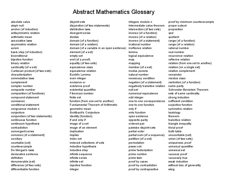 Abstract Mathematics | PDF | Set (Mathematics) | Function (Mathematics)