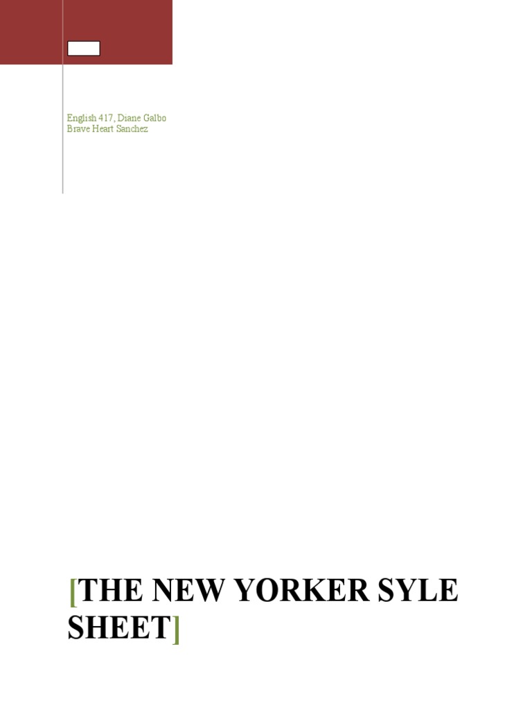 Sanchez - The New Yorker Style Sheet | PDF | Comma | Bracket