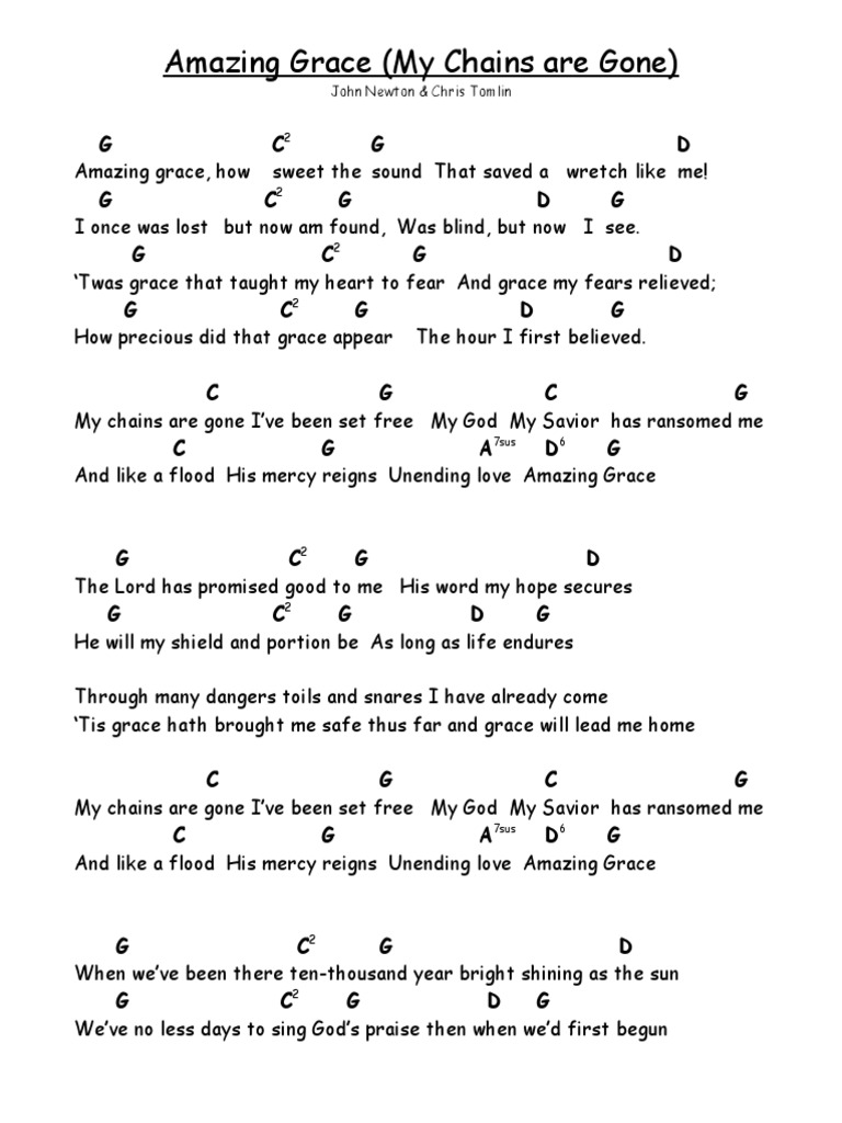Amazing Grace: My Chains Are Gone Chords | PDF
